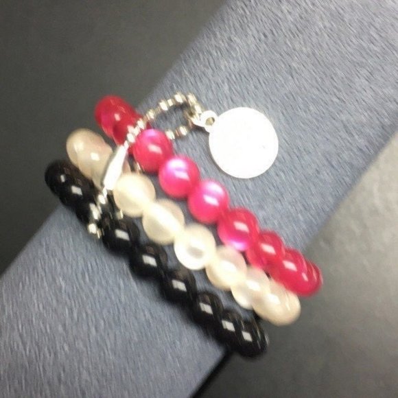 Jewelry | Moonstone Bracelet Lot Breast Cancer Awareness Bca Ribbon ...